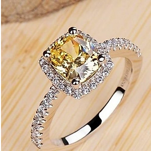 Promsup Gorgeous 925 Silver Princess Cut White Sapphire Wedding Band Ring Women Jewelry (8)