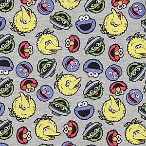 Sesame Street Boys Toddler Shirt Elmo Cookie Monster Big Bird Toddler Boys Allover Shirt (Heather, 4T)