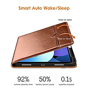 DTTO for New iPad Air 5th/4th Generation Case 2022/2020 with Pencil Holder, Premium Leather Business Folio Stand Cover [2nd Pencil Charging] - Multiple Viewing Angles for iPad Air 10.9", Dark Brown