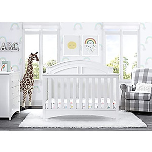 Delta Children Perry 6-in-1 Convertible Crib - Greenguard Gold Certified, Bianca White