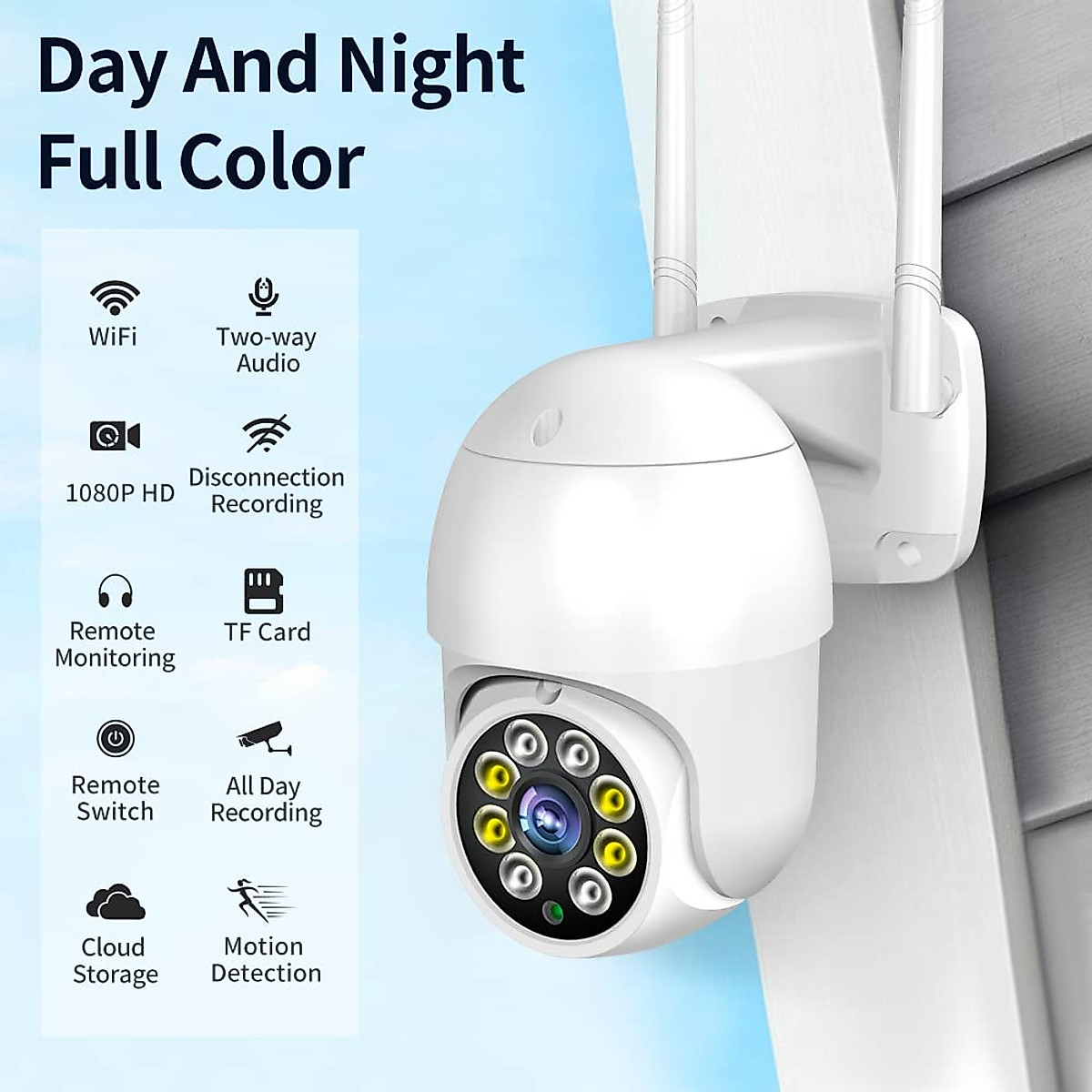 LWOHSI 2K Security Camera Outdoor Wired Starlight Color Night Vision for Home Security AI Human Detection & Auto Tracking, 2-Way Audio, IP65 Waterproof, SD Slot, Compatible with Alexa
