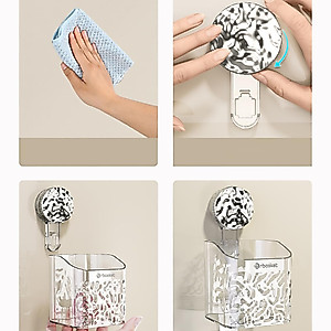 Cenbini Fuxeti Suction Cup Shelf, Light Luxury Style Punch-Free Storage Rack, Androf Acrylic Transparent Shower Storage (Transparent Color, Small:98 * 98 * 108mm/3.86 * 3.86 * 4.25in)