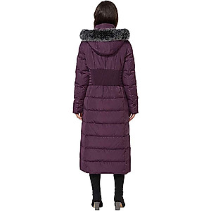 Molodo Women's Long Down Coat with Fur Hood Maxi Down Parka Puffer Jacket X-large
