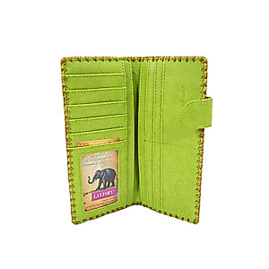 Lavishy Rockabilly Rose & Sugar Skull Day of the Dead Embroidered Large Wallet (Green)