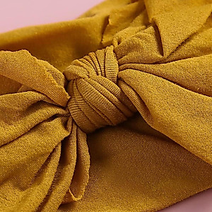 Mookiraer Baby Girls Headbands with Bows Handmade Hair Accessories Stretchy Hairbands for Newborn Infant Toddler Baby Essentials (Solid Nylon 20pcs)