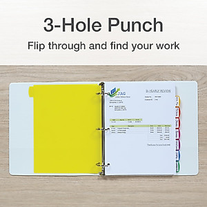 Oxford Plastic Binder Dividers, 8 Tab, Insertable Multicolor Tabs, Letter Size, 6 Sets (89601)