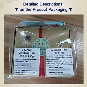 West Lake Longjing Tea(Yu Qian),Fresh Dragon Well Green Tea Leaf picked Before Grain Rain Day,Tea Farmer Direct Sale,250g/8.8 oz.,雨前龙井