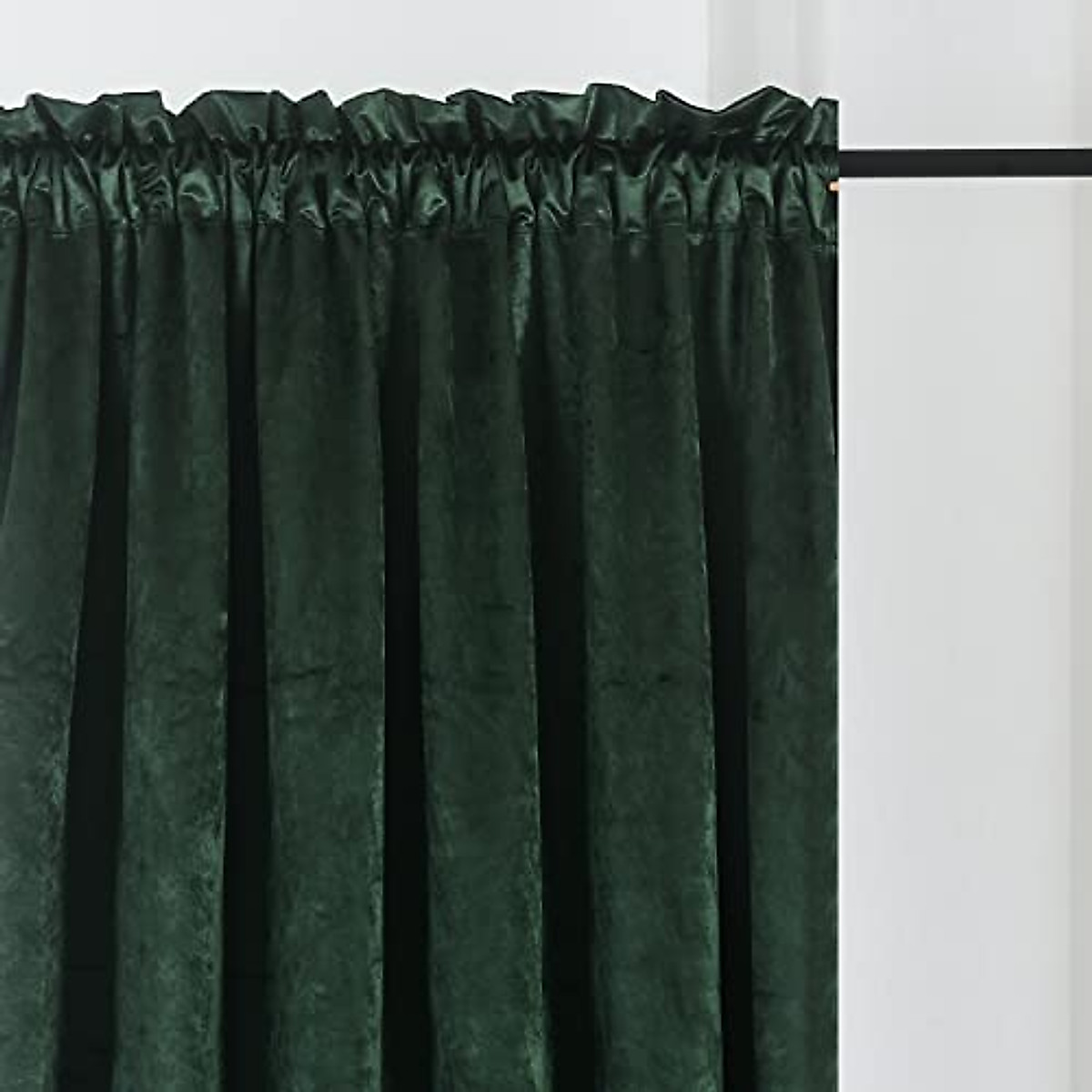 Roslynwood Velvet Curtains Emerald Green 108 inches - Luxury Home Decor Blackout Insulated Velvet Curtain Panels Extra Long Wall Backdrops for Living Room Sliding Glass Door, W52 x L108-inch, 2 Pieces