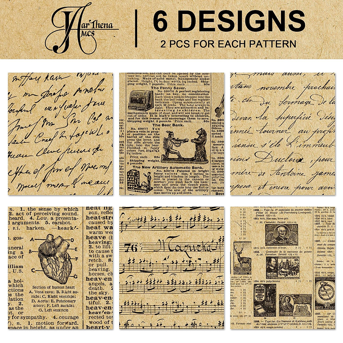 JarThenaAMCS 12 Sheet Vintage Newspaper Wrapping Paper -Not Roll- Retro Gift Wrap Paper Folded Flat Art Paper for DIY Crafts Gift Wrapping, 19.7 x 27.6 Inch