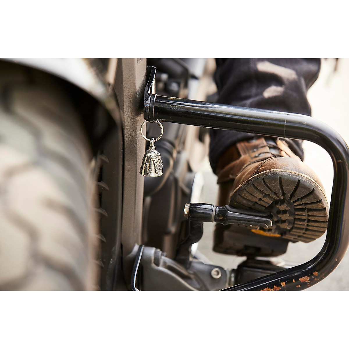 Guardian Bell Guitar Good Luck Bell w/Keyring & Black Velvet Gift Bag | Motorcycle Bell | Lead-Free Pewter | Good Luck Gift to Friends & Family | Bike Bell | Made in USA