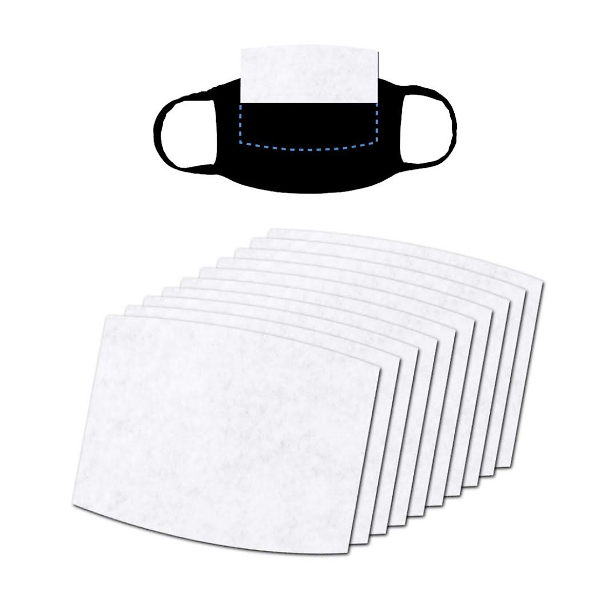 Face mask filters 100% USA MADE HEPA H-11 REPLACEABLE, BREATHING INSERT PROTECTIVE MOUTH MASK FILTER FOR MEN WOMAN, ANTI POLLUTION AMERICAN MADE SUPERIOR TO PM2.5 FILTERS (10)