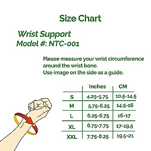 NeoTech Care Wrist Band Support Sleeve - Elastic & Breathable Knitted Fabric Compression Brace - for Tennis, Gym, Sport, Tendonitis - Black Color (Size L, 1 Unit)