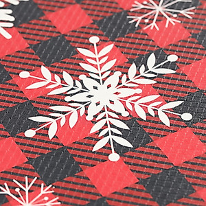Anti Fatigue Kitchen Rugs Christmas Snowflake Buffalo Plaid Kitchen Mats Set of 2 Cushioned Comfort Standing Mats Non Slip Waterproof Kitchen Carpet for Sink 17.3"x29"+17.3"x47"