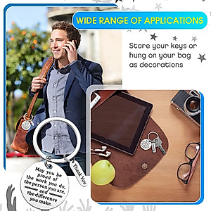 Sasylvia 108 Pcs Thank You Gifts for Employee 36 Set Employee Appreciation Keychain Christmas Appreciation Keychain Gifts(White)