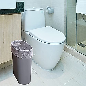 ROYFACC Small Trash Can Plastic Bathroom Wastebasket 3.2 Gallon Slim Garbage Container Bin with Handle for Home Kitchen Bathroom Bedroom Office, 2 Pack (Grey)