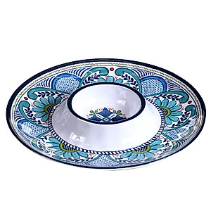 Certified International Talavera 14.5" Melamine Chip & Dip, Multicolor