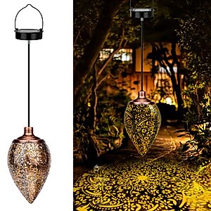 Sumfox Hanging Solar Lantern Outdoor Decoration for Patio Gardening Gift for Women Outdoor Lantern Decorative Patio Decorations Outdoor Gift for Family Friend