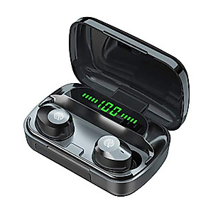 Gaweb Earphones, M5 TWS Bluetooth 5.1 Wireless in-Ear Earbud Earbud Headset with LED Digital Display for Home Gym Office - Black