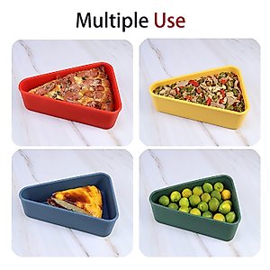 Pizza Leftover Storage Container,Reusable Pizza Slicone Container,Silicone Food Container Lunch Box Withstand Temperature in -40~200℃ (9inch)