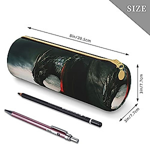 Dragon Pencil Case Pen Pouch Cylinder Small Carrying Box for Women Adult With Smooth Zipper Simple Durable Lightweight for Office Organizer Storage Bag