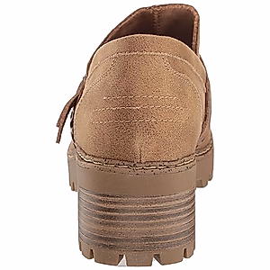 Blowfish Malibu Women's Lahtay Lug Heel Loafer, AlmondOiledVegan/CrmCoffDyec, 7.5M