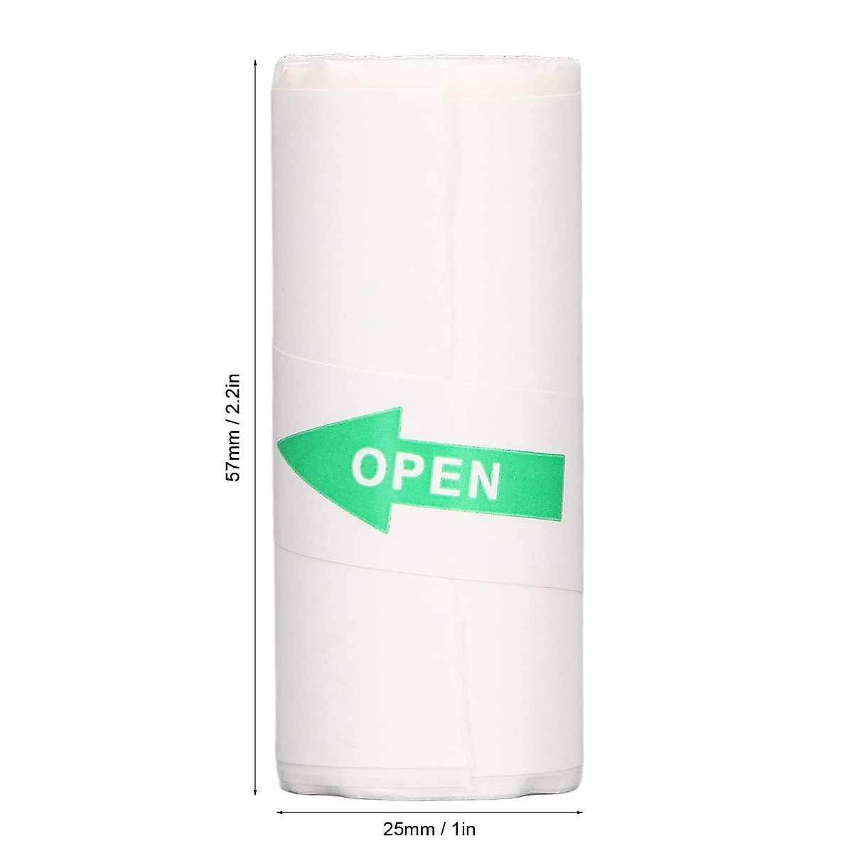 10Pcs Mini Printer Paper, 57 x 25 mm Self Adhesive Thermal Paper Printable Sticker Paper for Pocket Thermal Printer