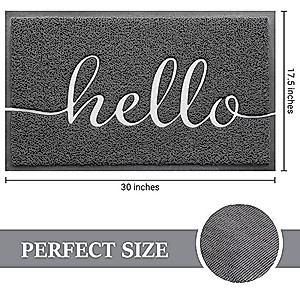 BeneathYourFeet Door Mat (30"x17.5",Dark Grey), Durable Welcome Mat Low Profile Floor Mat Front Doormat Non Slip Mats for Entryway, Patio, High Traffic Areas