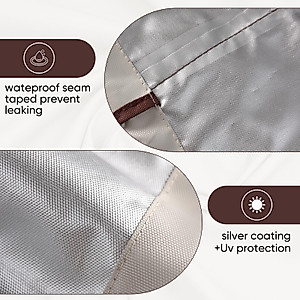 COVERR Outdoor Patio Furniture Cover, Waterproof Heavy Duty Patio Chair Cover, Patio Chair Covers 2 Pack Fits Up to 32.5Wx35Dx36H inches (Beige&Coffee)…