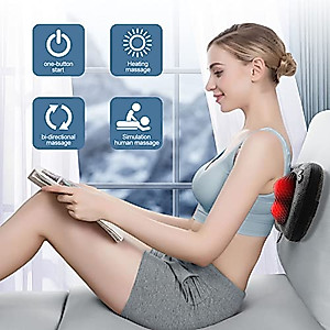 VIKTOR JURGEN Back Massager, Neck Massager with Heat, Massage Pillow Gifts for Men & Women, Electric Shiatsu Back Massager, Deep Kneading Shoulder Massager for Full Body Muscle,Massage at Home, Car
