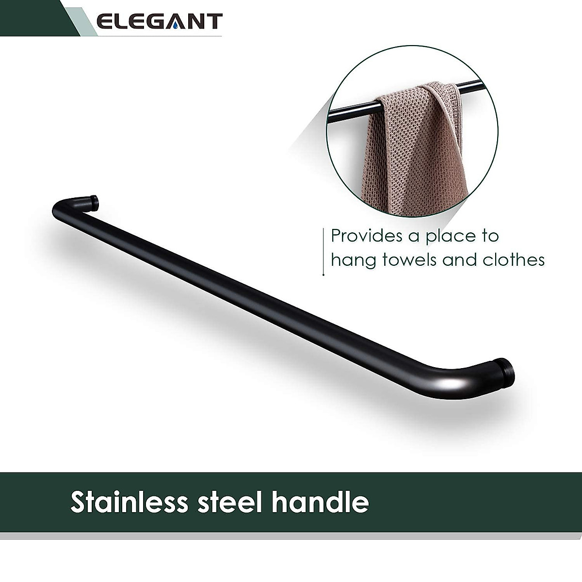 ELEGANT Bathtub Sliding Shower Door 60" W x 62" H Double Glass Tub Enclosure Shower Door,1/4 in. Clear Glass Tub Shower Doors，Black Hardware