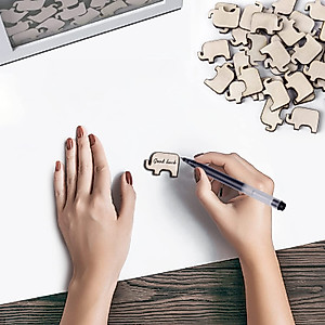 WOMRICH Boy Baby Shower Decorations Elephant Theme Set, Baby Shower Guestbook Elephant Sign Frame, It is a Boy Banners Elephant Garland Paper Lantern Paper Flower Pom Poms (Blue)