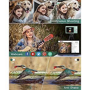 Digital Camera 2.7K 48MP Vlogging Camera, Auto Focus Digital Point and Shoot Camera with 32GB Memory Card,16X Zoom-Pink