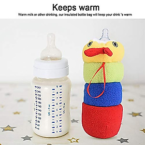 HEEPDD Baby Milk Bottle Cover, Soft Stuffed Caterpillar Baby Feeding Bottle Pouch Milk Bottle Thermal Bags for Kids Baby Toddler Infant