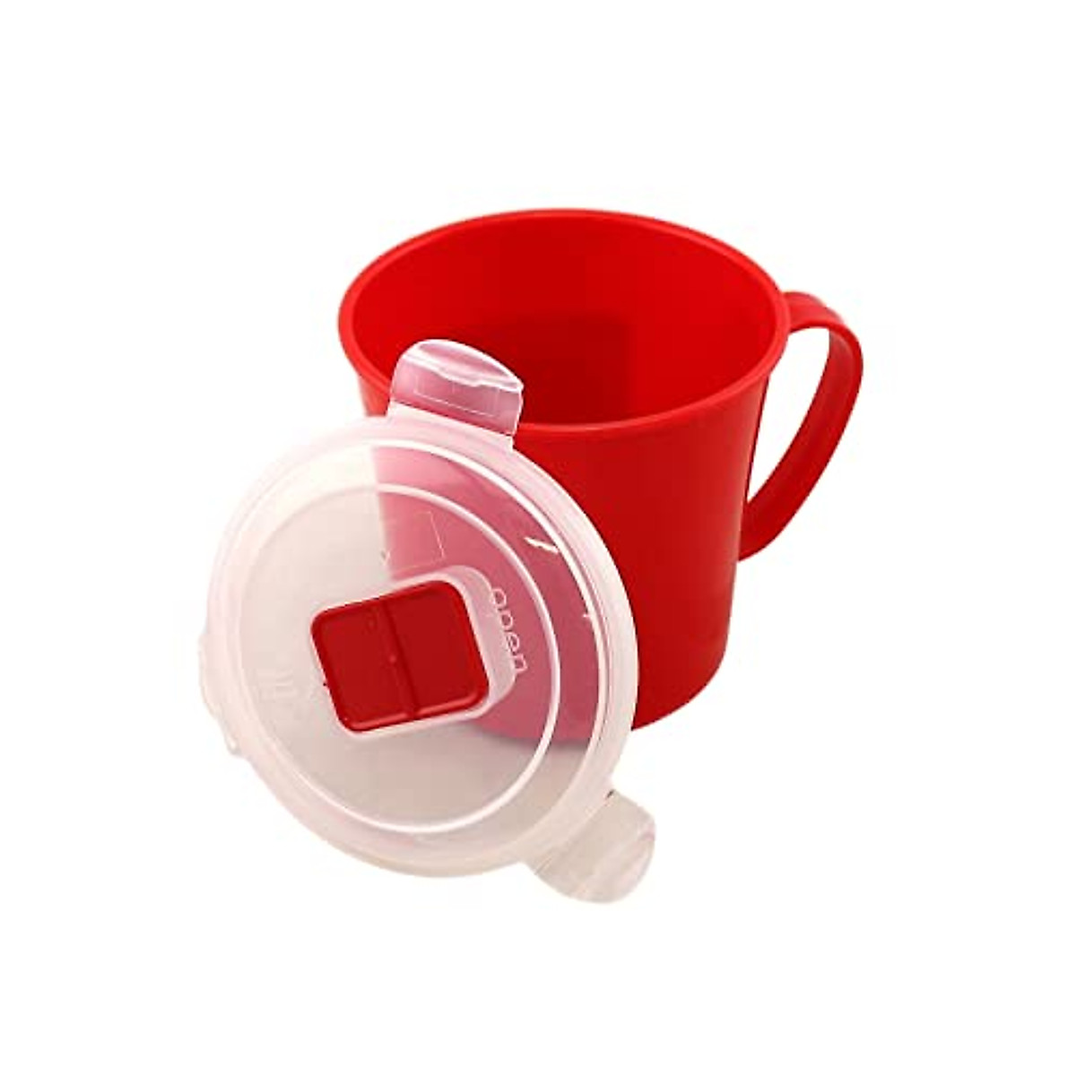 Dependable Industries Microwave Soup and Stew Maker Mug Noodles Steamer Ramen Oatmeal with Steam Vent and Splash Cover BPA-Free