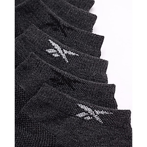 Reebok Men's Low Cut Socks - 12 Pack Performance Cushion Comfort No Show Socks - Breathable Athletic Socks for Men (6-12.5), Size 6-12.5, All Grey