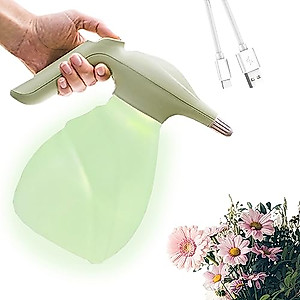 SHAELPII 0.5 Gallon Electric Spray Bottle Battery Plant Mister Automatic Sprayer Continuous Powered Pump Water Can Garden Weed Indoor/Outdoor Lawn Portable Adjustable Nozzle Clean Fertilizer (Green)
