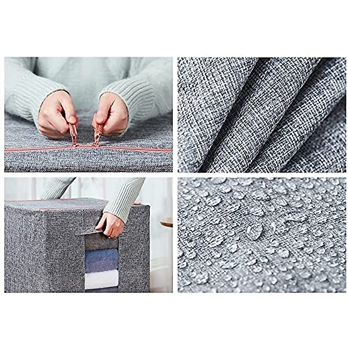 ZyHMW Large Clothes Storage Bag Organizer, 66L Clothes Storage Bins, Foldable Closet Organizers Storage Containers (Color : Bb) (Color : Bb)