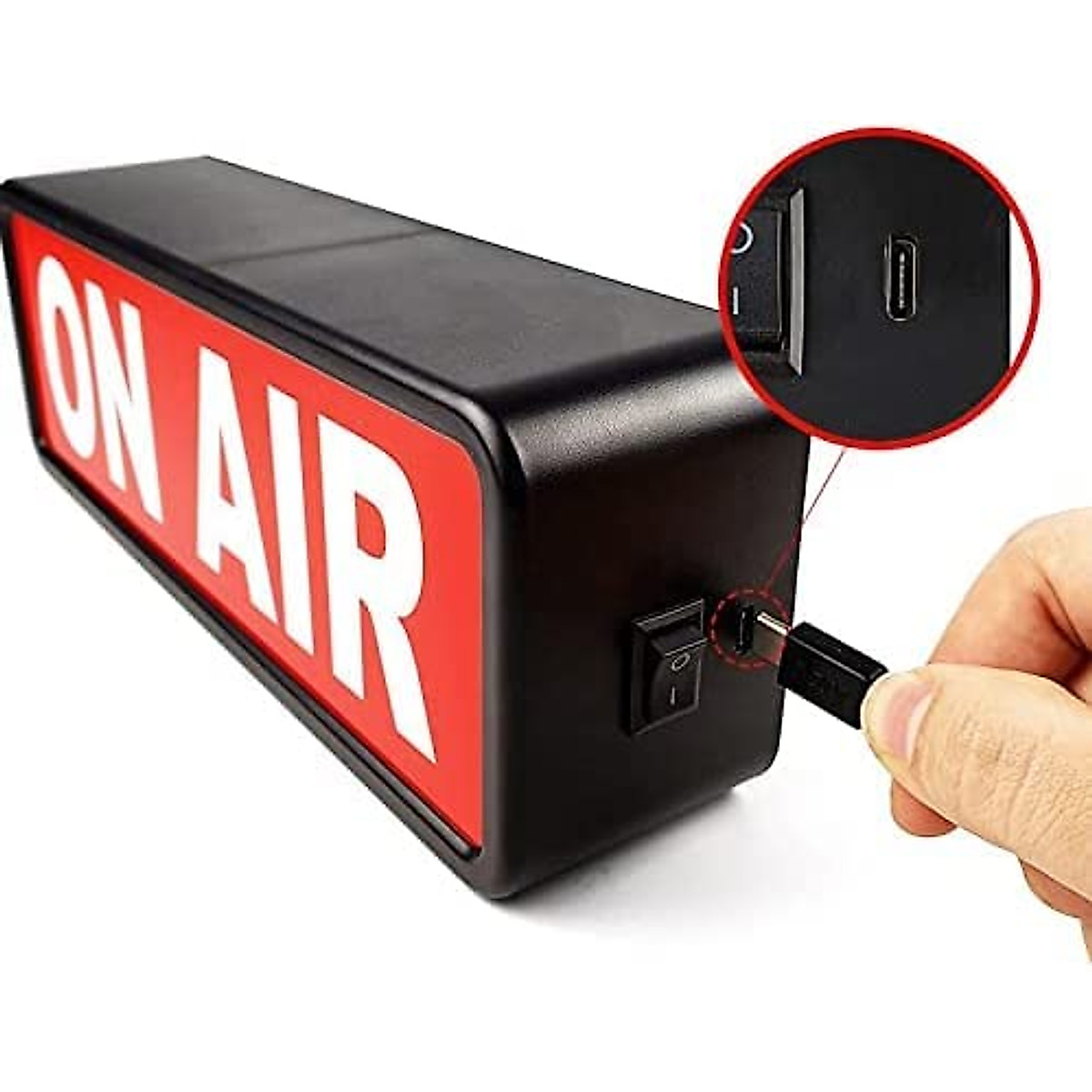 ON AIR LIGHT LED Sign by OKEDEN - Room Decor Wall Decor Light Sign Recording Sign for Vloggers, Youtube Stars, Home Studio, Desk, or Just Cool - Easy ON/OFF Switch and Operates on AA Batteries or USB Power
