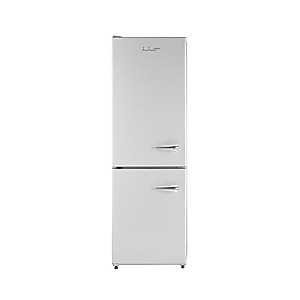 iio Retro Refrigerator With Bottom Freezer - Full Size 24 Inch Wide 11 Cu Ft - Frost Free, Fast Cool, 360° Multiflow Cooling, Space Saving, Environmentally Friendly (Left Hinge, White)