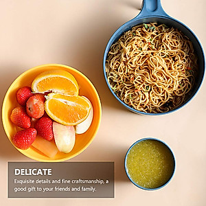 DOITOOL 1 Set 7pcs Traditional Japanese Style Noodle Ramen Rice Miso Soup Bowls with Matching Lids Spoons Fork Cup and Chopsticks