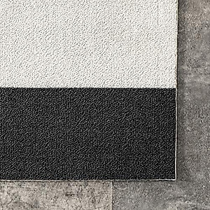 nuLOOM Christa Striped Indoor/Outdoor Area Rug, 5x8, Black