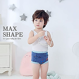 Max Shape 7 Pack Cotton Potty Training Pants for Boys, Strong Absorbent Toddler Potty Training Underwear for Baby Boy Blue 4T