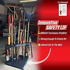 PeerBasics Corner Tool Rack, Garage Storage Organization, Up to 40 Tools like Shovels Brooms Rakes Mops Hammers Pruners, Organize Garden Yard Plus Pegboard, Wall Mounting, Peg Hooks Hardware Included