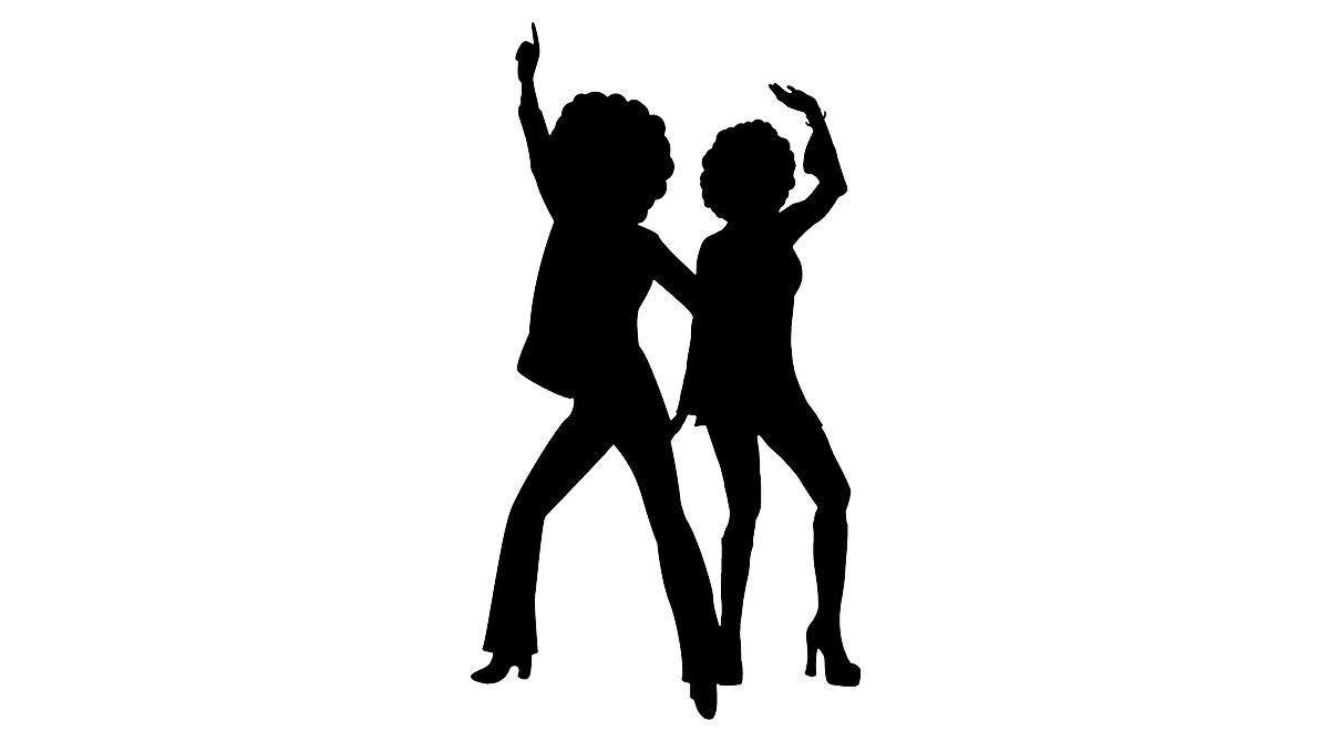 Disco Couple Silhouette Cardboard Standee for Parties & Events