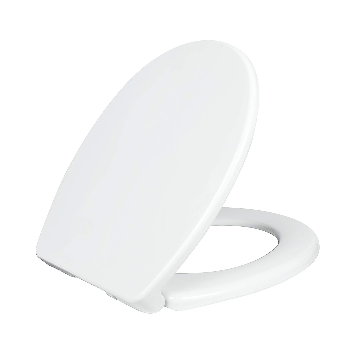 LUXE TS1008R Round Comfort Fit Toilet Seat with Slow Close, Quick Release Hinges, and Non-Slip Bumpers (White)