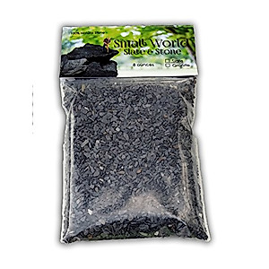 Natural Slate Stone - Less Than 1/8 inch Slate Gravel for Miniature or Fairy Garden, Aquarium, Model Railroad & Wargaming 8oz