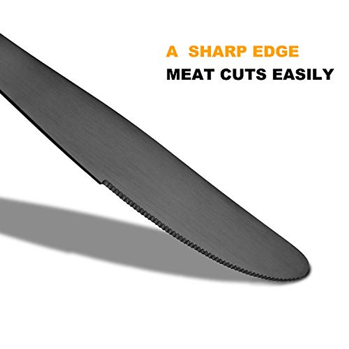 Matte Black Silverware Set Serve for 8, 40 Pieces Heavy Stainless Steel Flatware Set Utensils Cutlery Tableware Set Including Steak Knife Fork and Spoon, Gift Package for Wedding Housewarming