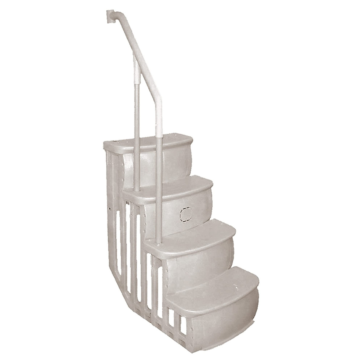 Main Access 200600T 4 Piece 24" Wide Heavy Duty Adjustable Above Ground Swimming Pool Smart Step Entry System with 200 Pound Capacity, Taupe