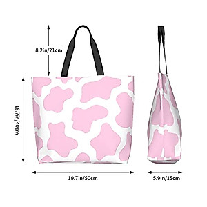 Gelxicu Cute Shoulder Tote Bags Cow Printed Casual Bag Cute Shoulder Handbags Shopping Handbag Grocery Bags