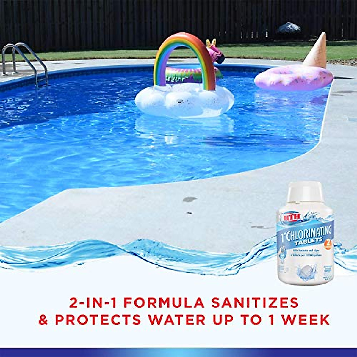 HTH 42031 1" Chlorinating Tablets Swimming Pool Chlorine, 5 lbs